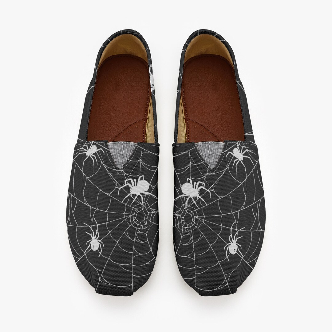 Spiderwebs and Spiders Slip on Canvas Shoes Halloween or Arachnid Lover ...