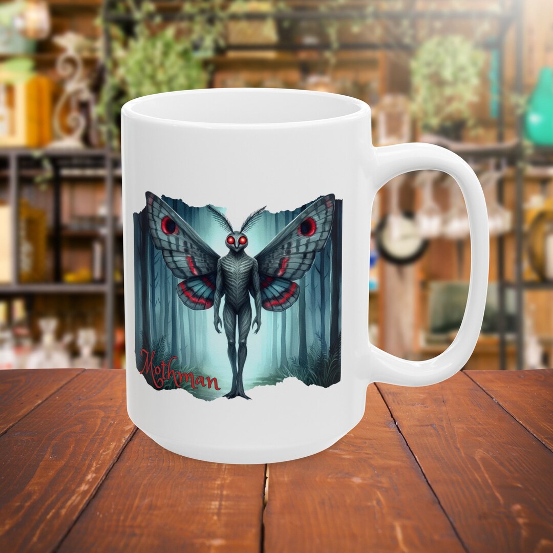 Mothman Cryptid 11 Oz and 15 Oz. Ceramic Mug Present for Birthday Gift ...