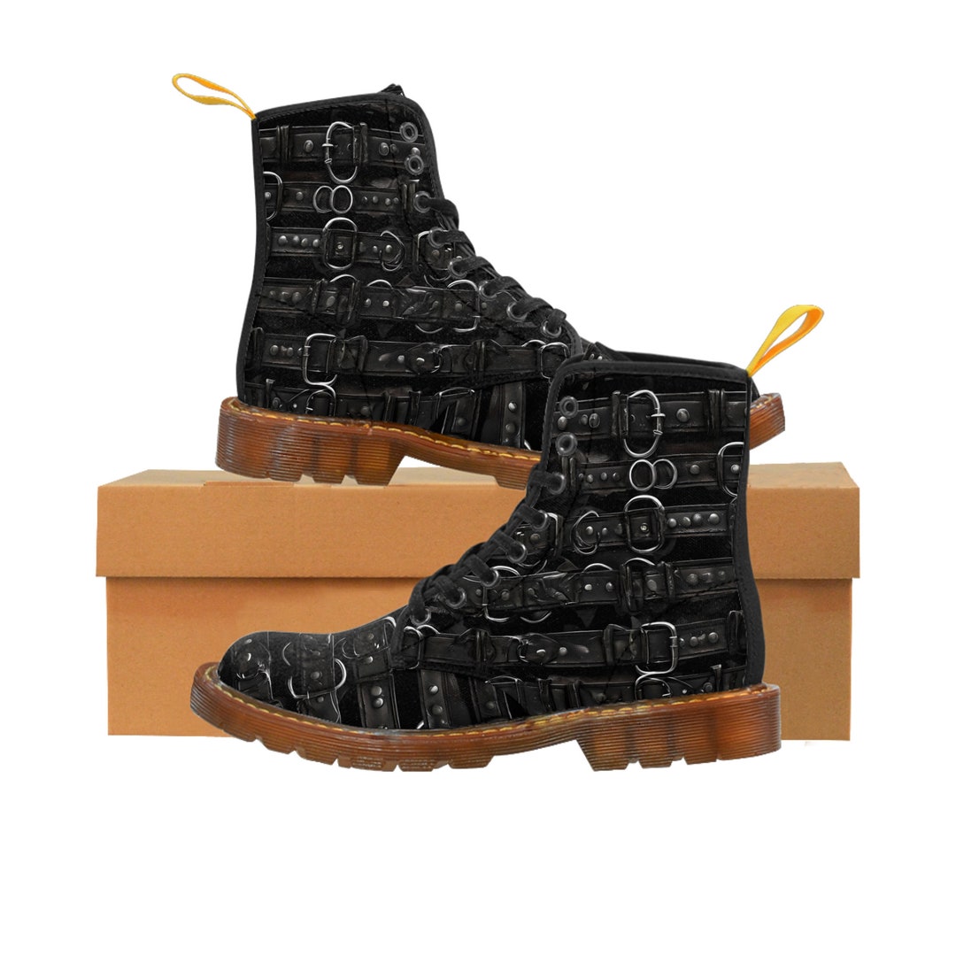 Strapping-canvas Men's Boots,combat Style Boots,custom Designed,leather ...