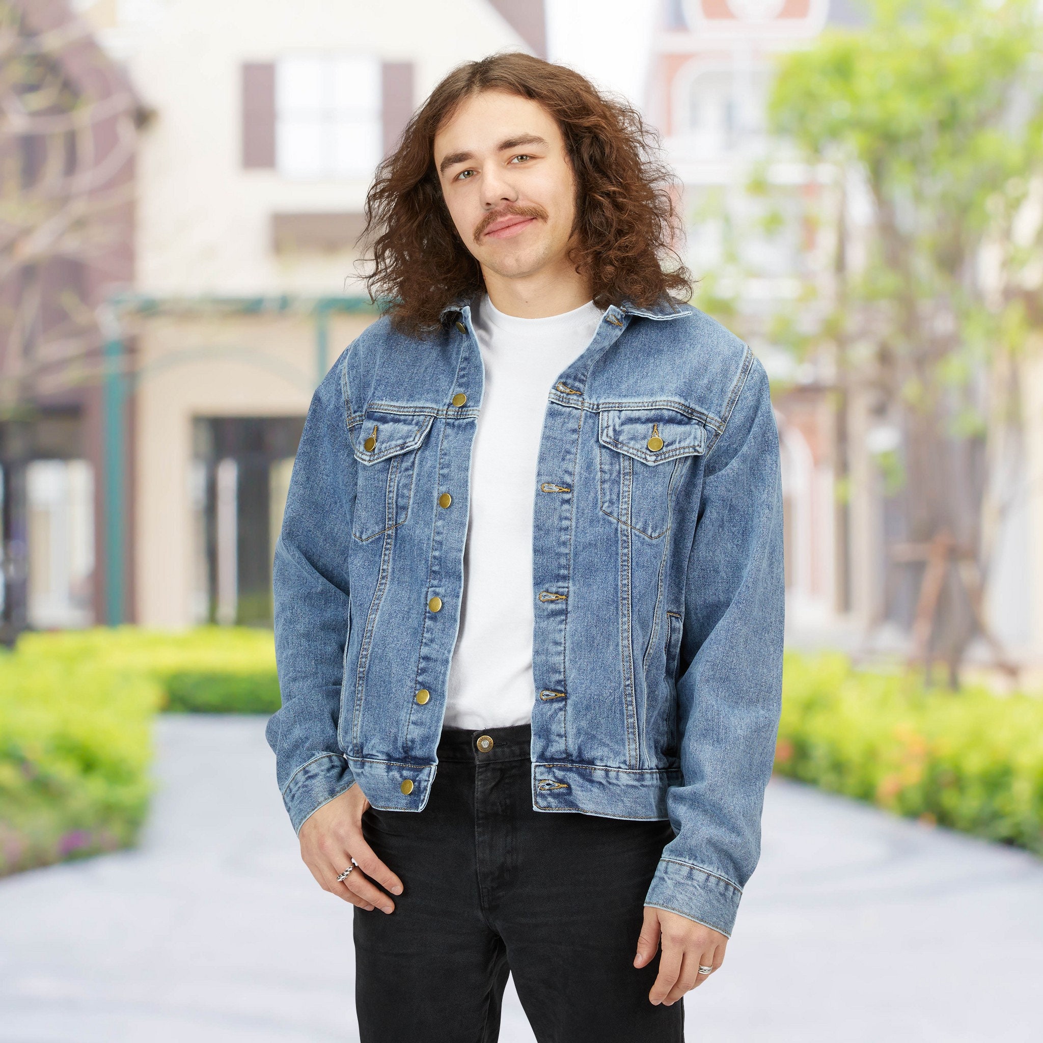 Bigfoot Cryptid Men's Denim Coat Sasquatch Jean Jacket Gift for ...