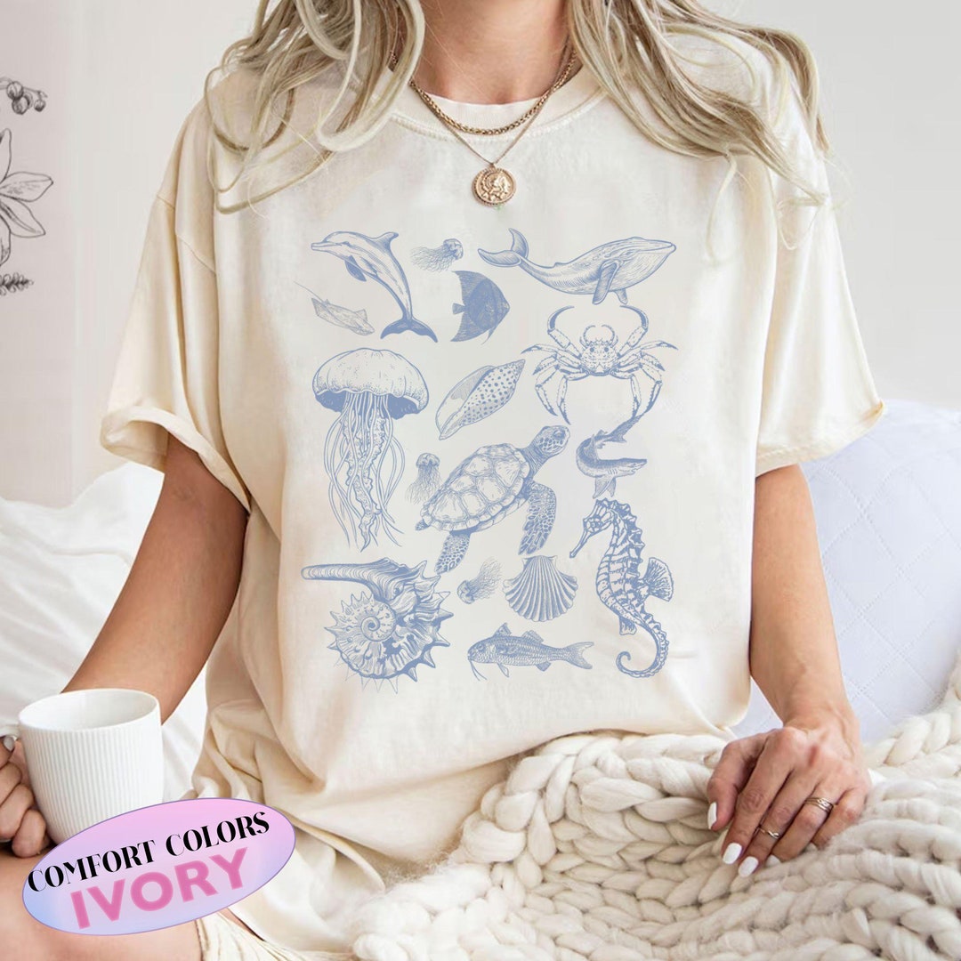 Vintage 90s Tattoo Sea Animal T-shirt, Retro Ocean Nature Shirt, Sea ...