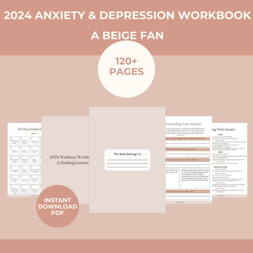 Beige Schema Therapy Digital Workbook Planner CBT Workbook Depression ...