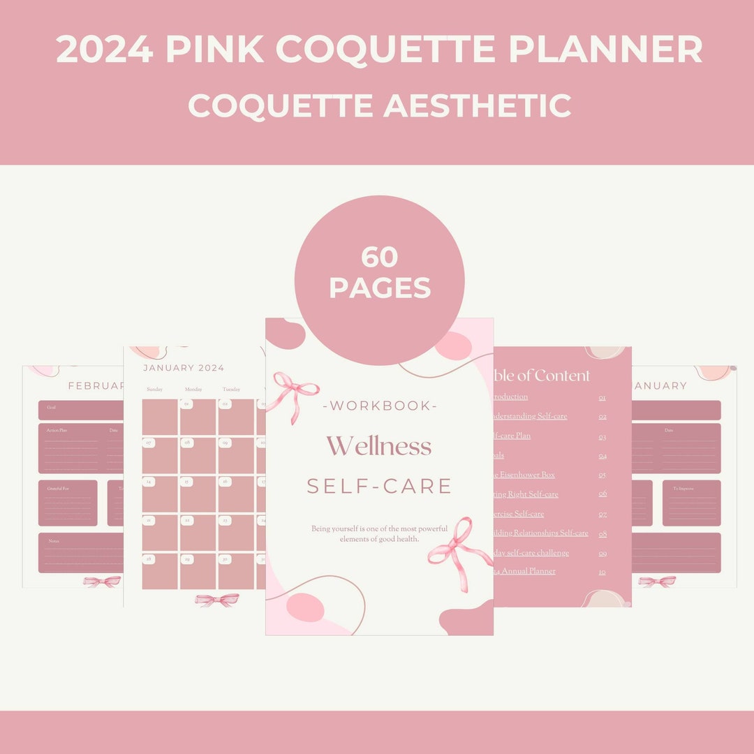 2024 Planner Pink Coquette Bow Planner Digital Planner iPad Planner ...