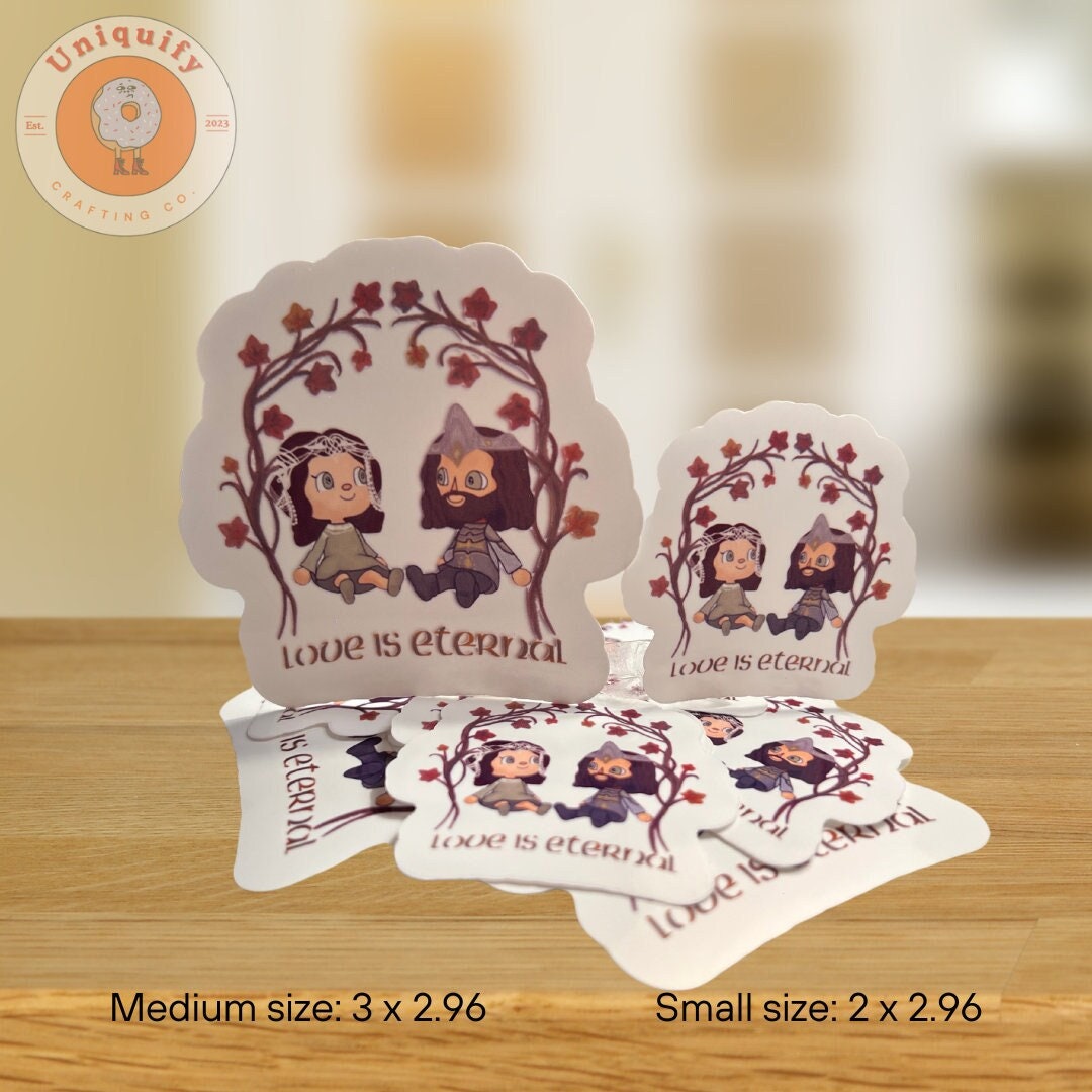 LOTR/ Tolkien's Arwen & Aragorn / Cute Gamer Art / Glossy Vinyl ...