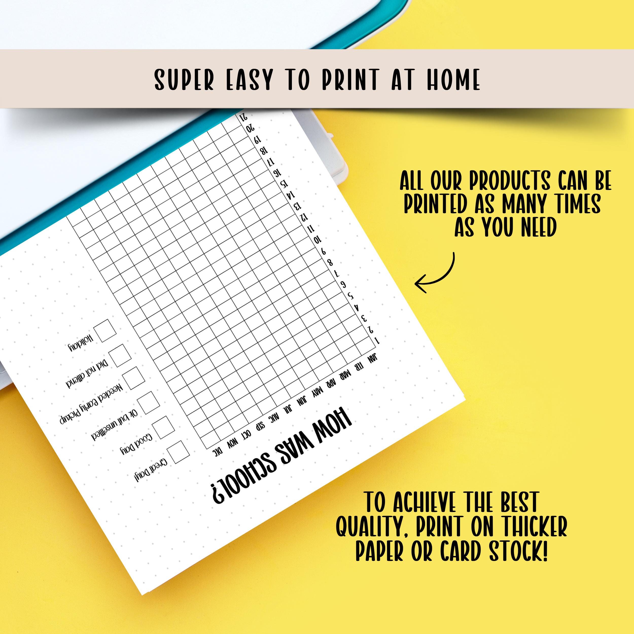School Attendance Tracker Page, School Log for Adhd Autism SEN Kids ...