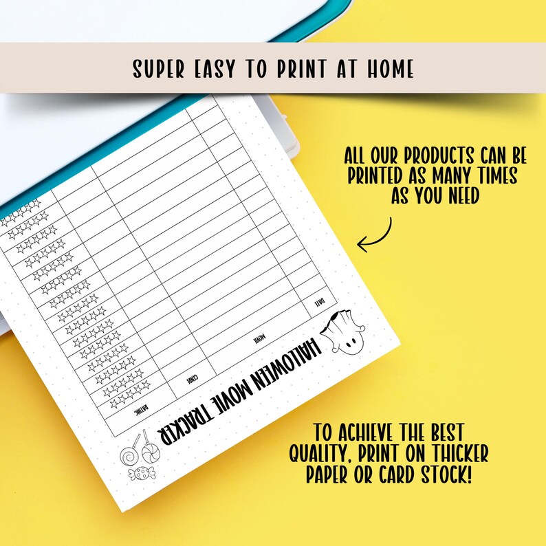 Halloween Movie Tracker Printable, Spooky Movie Watchlist (A4 A5 USL ...