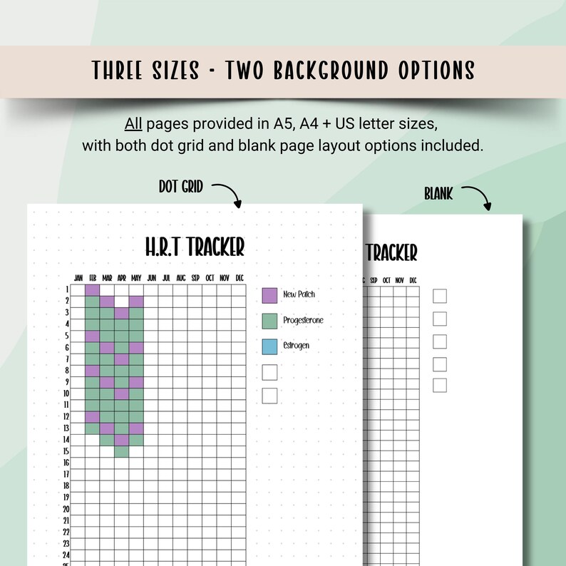 Yearly HRT Tracker Printable PDF, Hormone Replacement Therapy ...