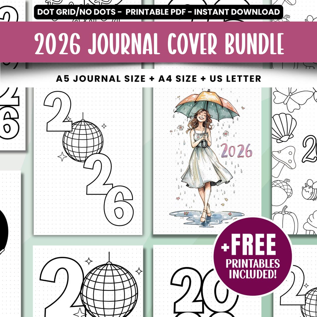 2026 Coloring Journal Covers: Printable Planner Pages (PDF) - Etsy