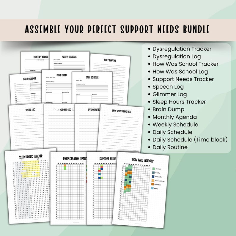 Autism ADHD Support Log: Neurodivergent Child Tracker Bundle (printable ...