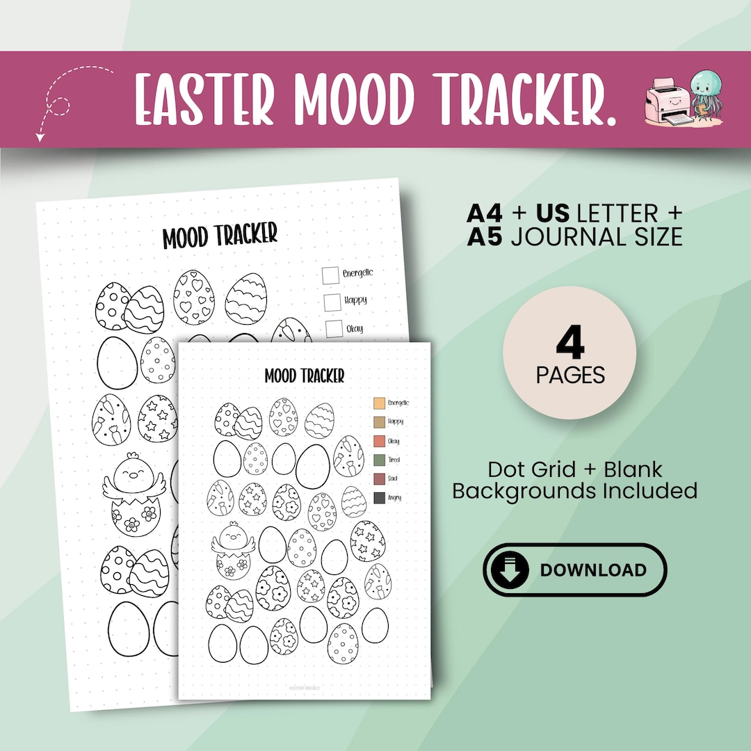 Easter Mood Tracker Printable: A4, A5, US Letter (digital Download) - Etsy