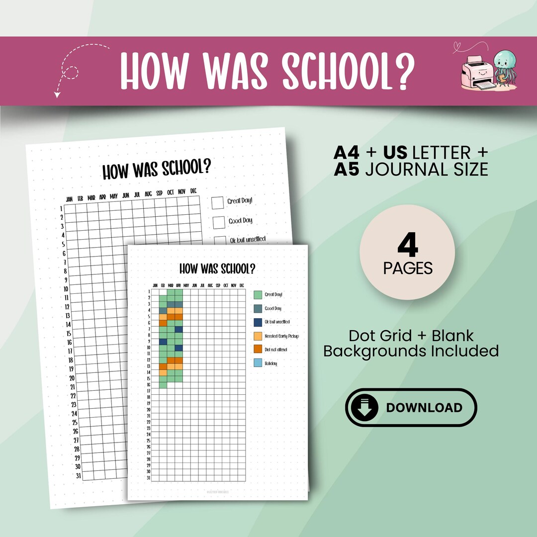 School Attendance Tracker Page, School Log for Adhd Autism SEN Kids ...