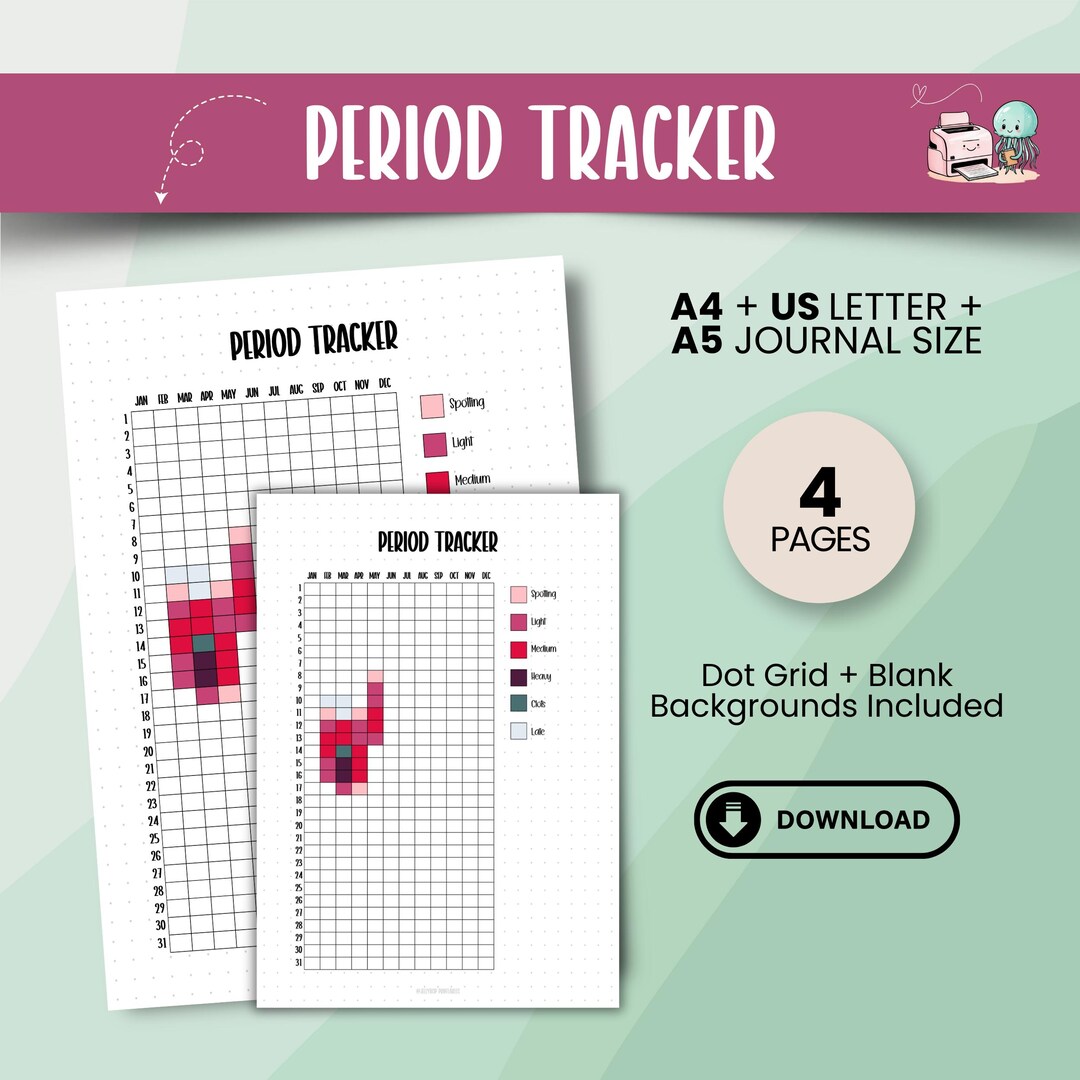 Printable Period Tracker: A4, A5, US Letter (digital Planner) - Etsy UK