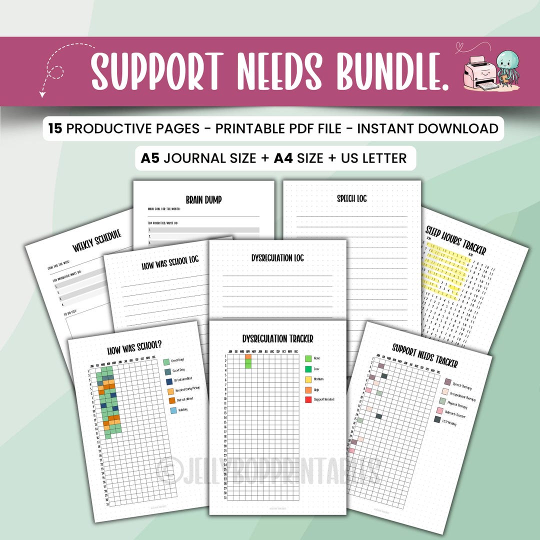Autism ADHD Support Log: Neurodivergent Child Tracker Bundle (printable ...