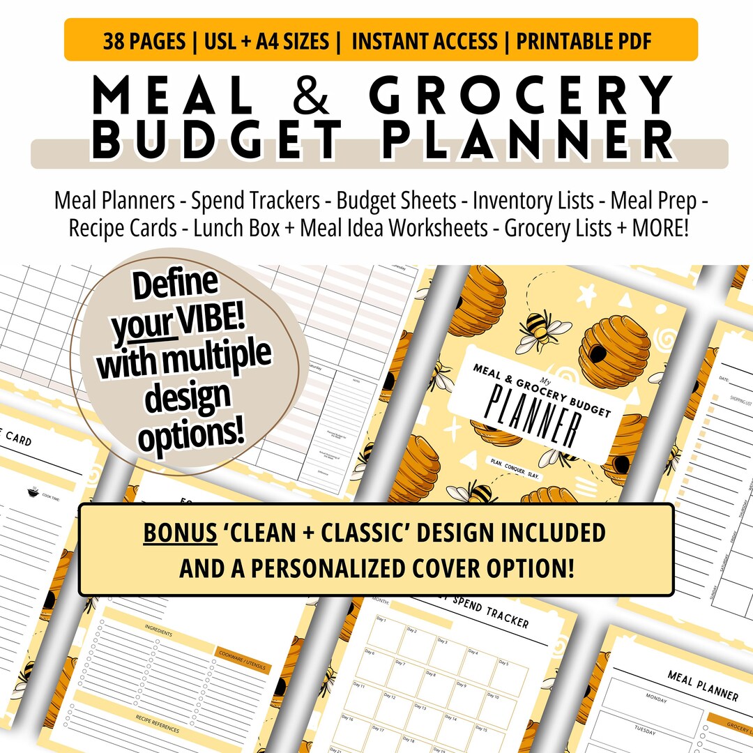 Weekly Meal Planner, Digital Budget Tracker, Grocery Shopping List ...