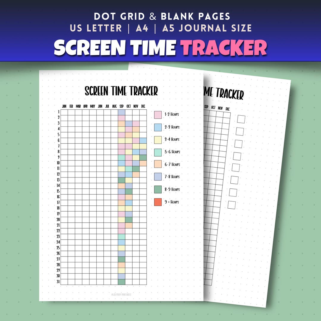 Printable Journal Screen Time Tracker, Daily Screen Time Log for Kids ...