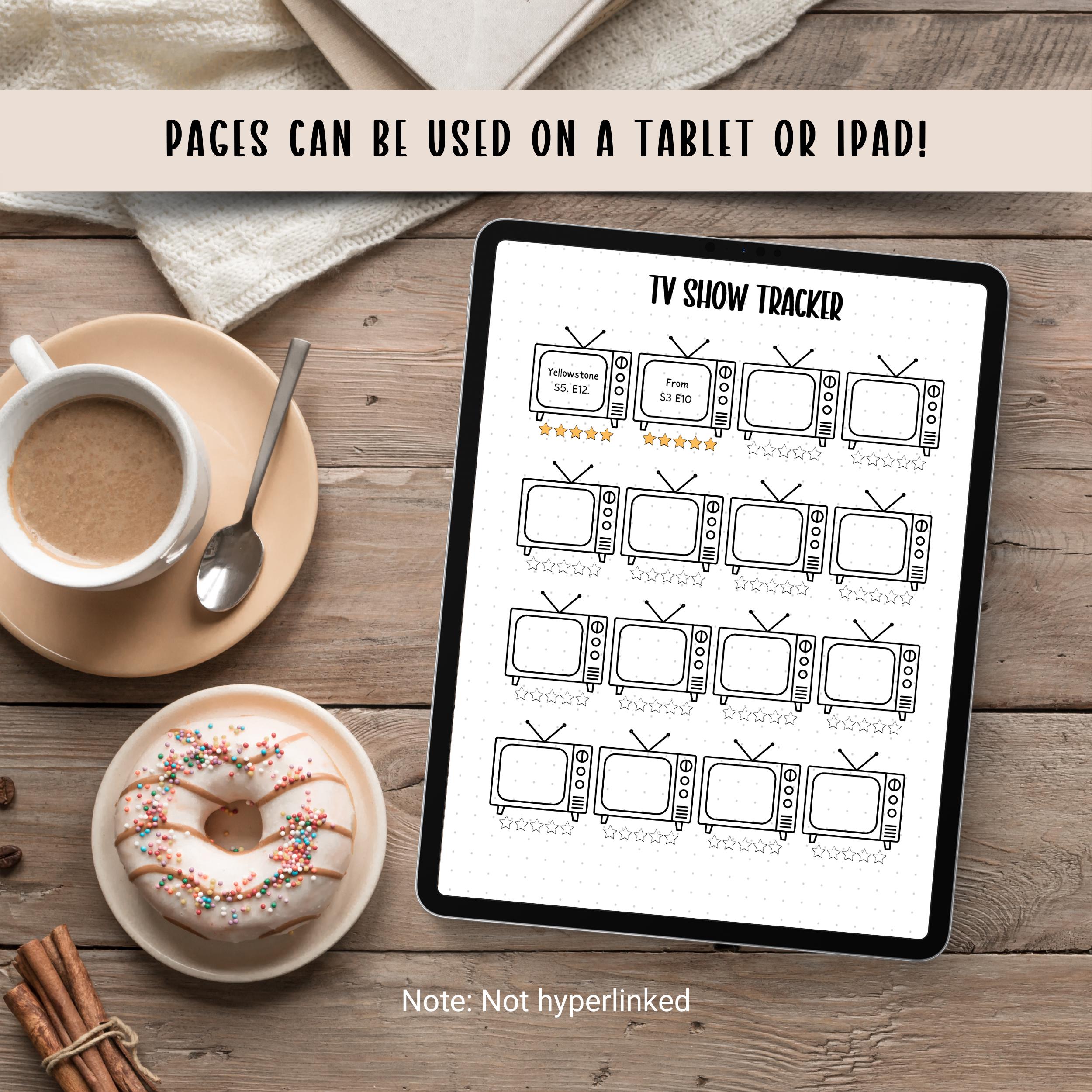 TV Show Tracker Printable Planner Inserts, Bullet Journal Series ...