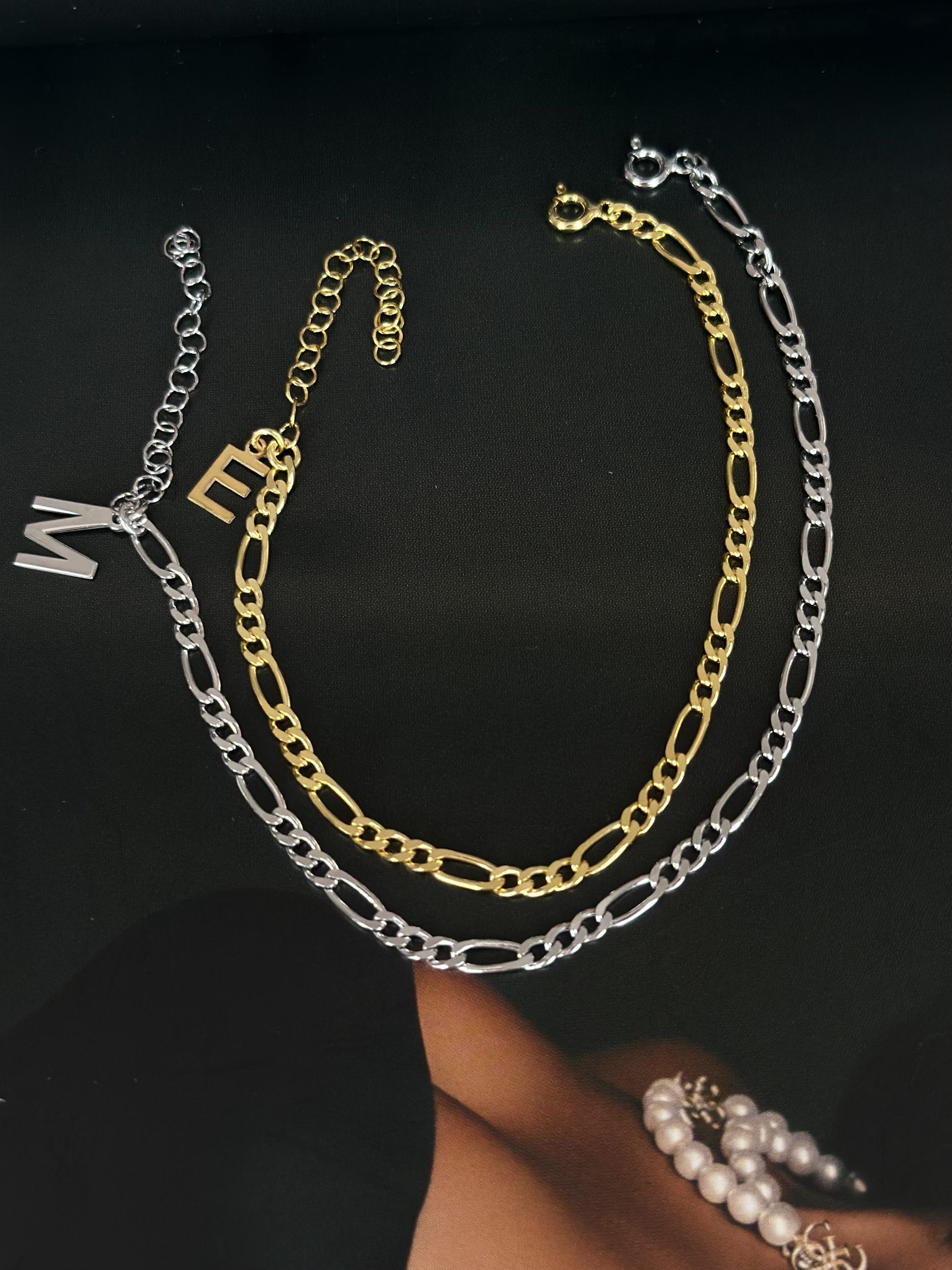 Figaro Chain Couple Bracelet, Couple Bracelet Set, Matching Bracelet ...