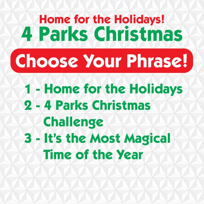Disney Christmas 4 Parks Challenge 3" Button - Personalized - Etsy