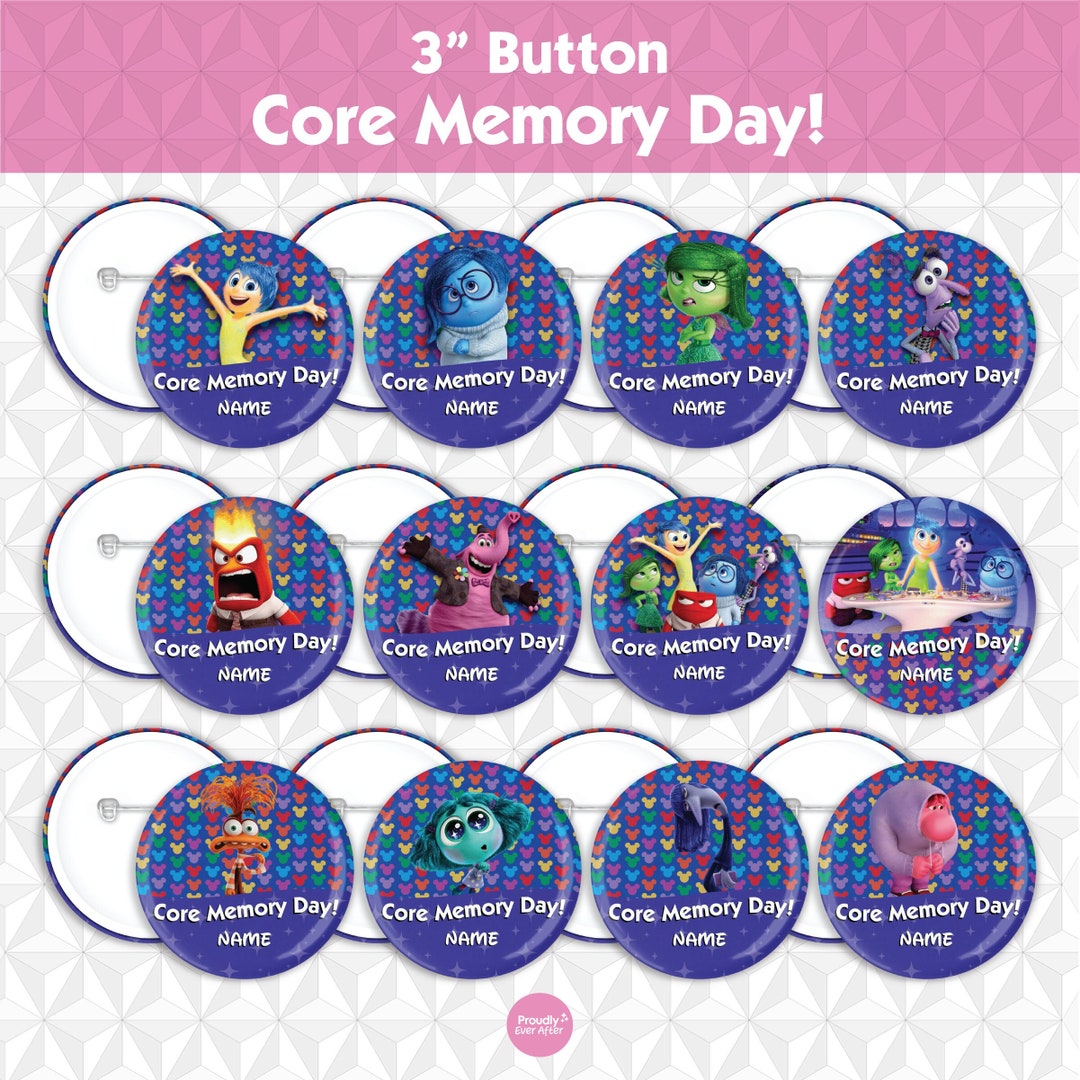 Inside Out 2 Button Pin Core Memory Day Button Pin Joy Sadness Disgust ...