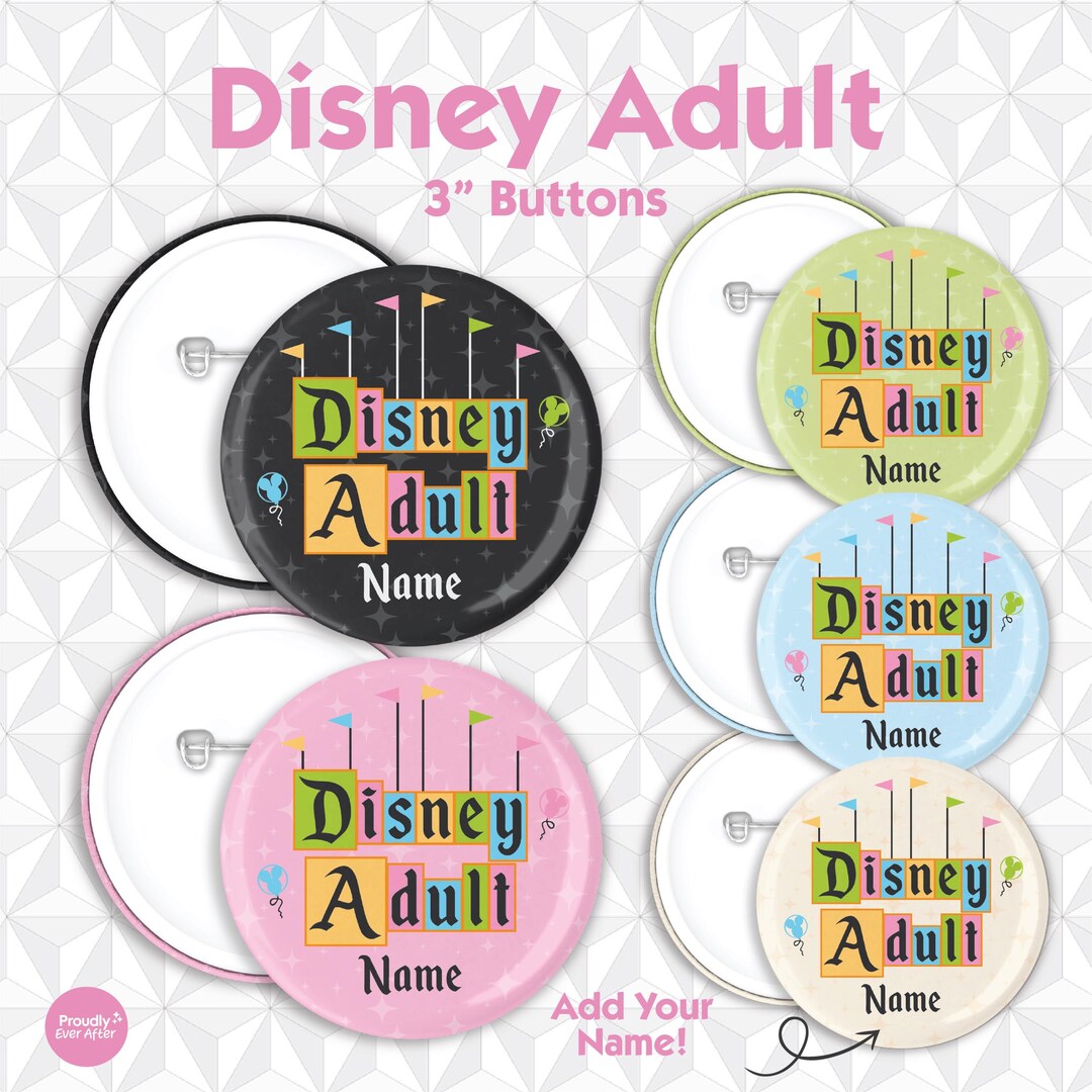 Disneyland Sign Disney Adult 3" Pin Button - Walt Disney World Girls ...