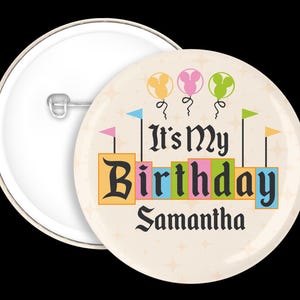 Disneyland Sign Birthday 3" Pin Button - Disney Sign Birthday - Walt ...