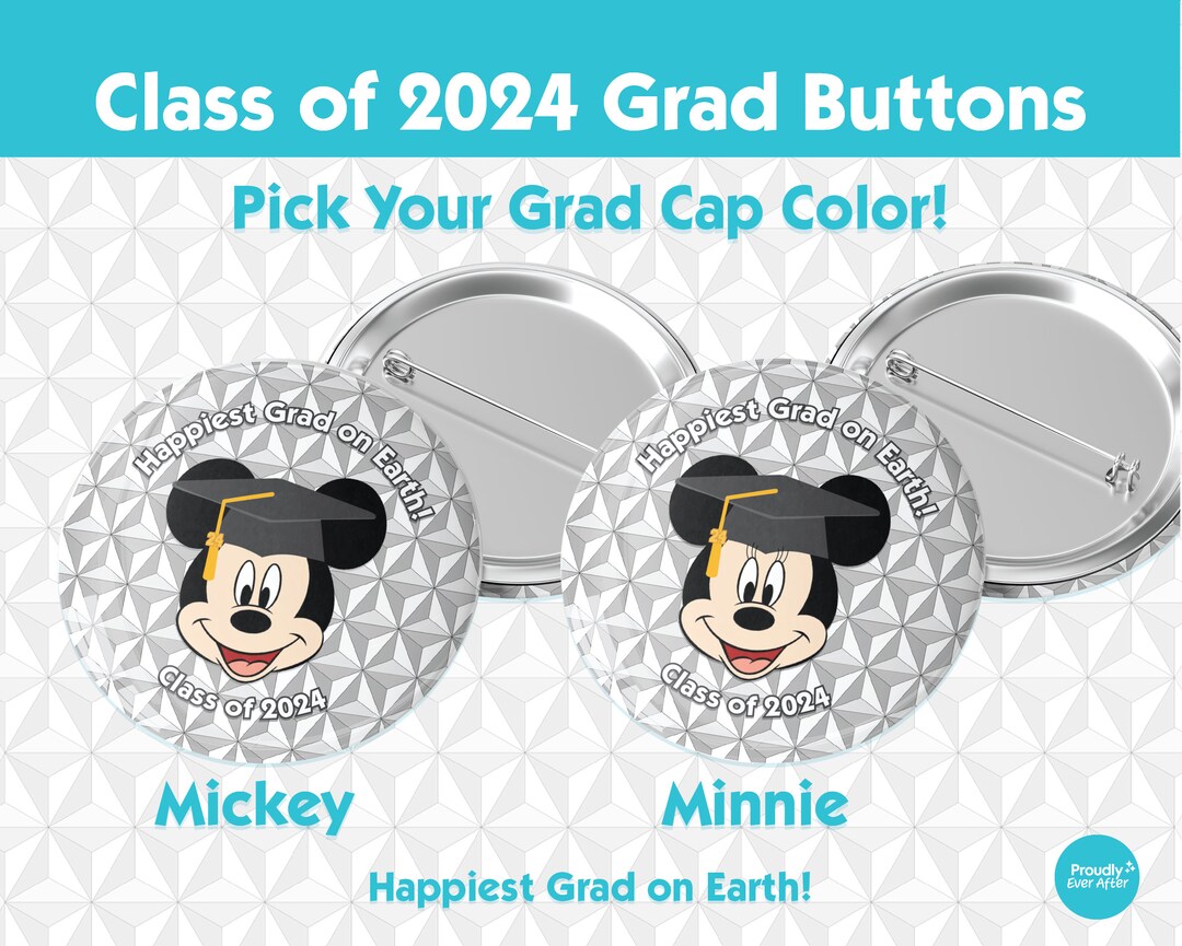 Disney Grad Pin Button Disney Graduation Pin Button Mickey Graduation ...