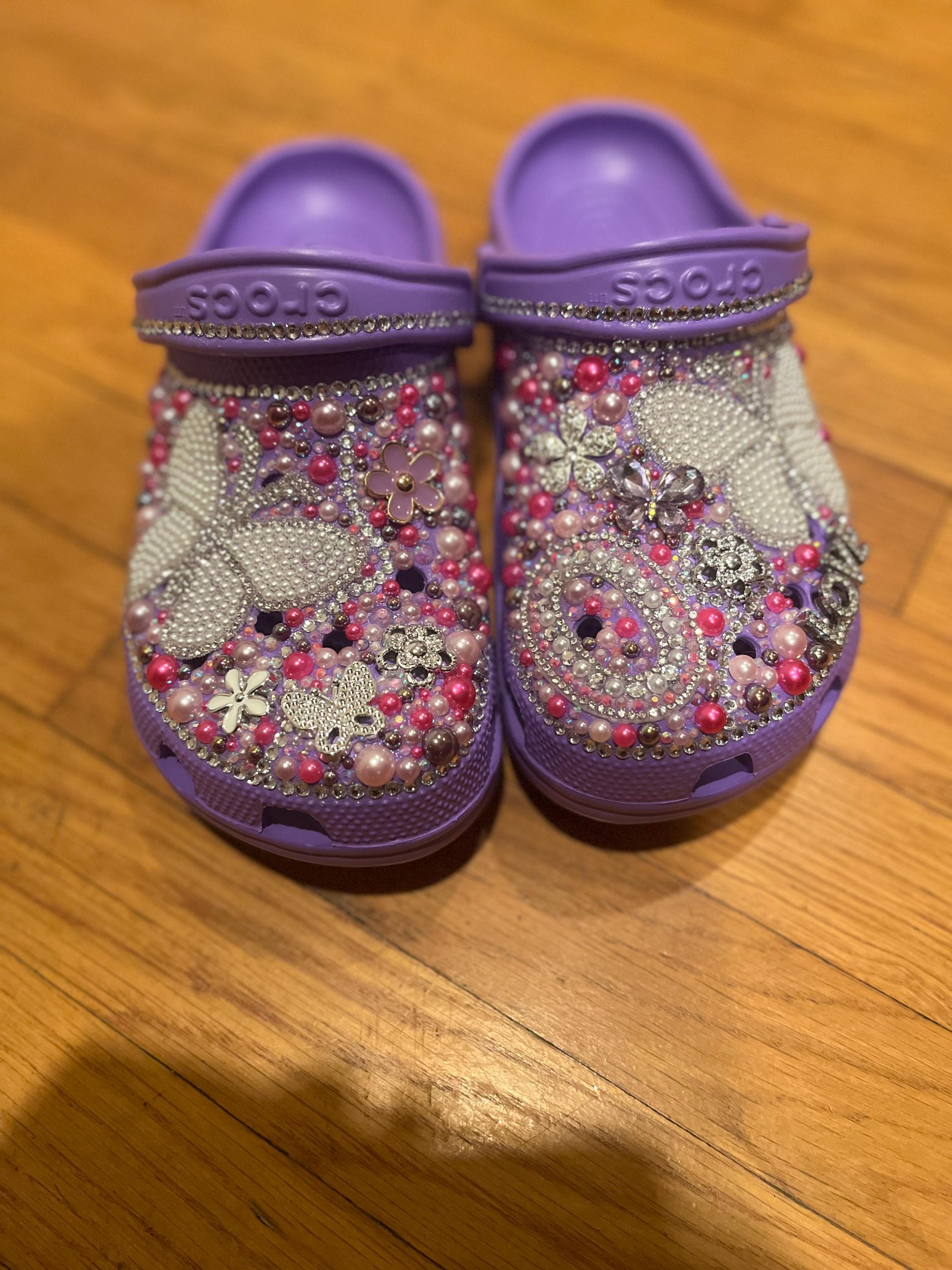 Dazzling Bling Crocs, Custom Sparkly Shoes, Handmade Rhinestones Crocs ...