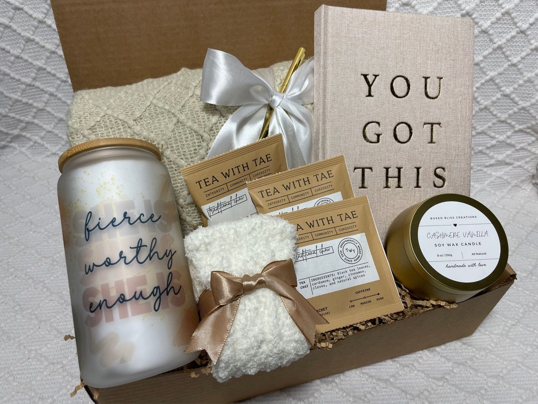 Motivational Gift Box Basket for Women, Thinking of You Gift, Cancer ...