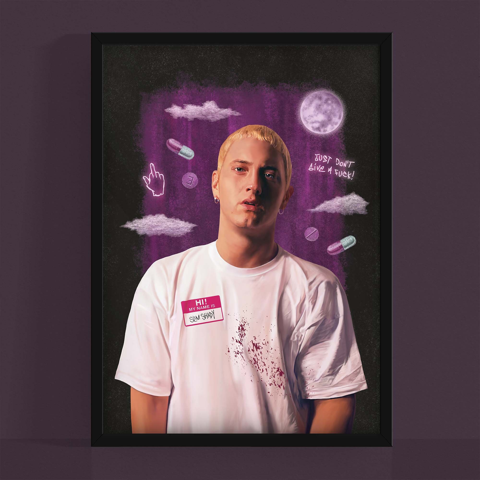 Eminem Poster Art Print A3 - Slim Shady LP Illustration Portrait Hip ...