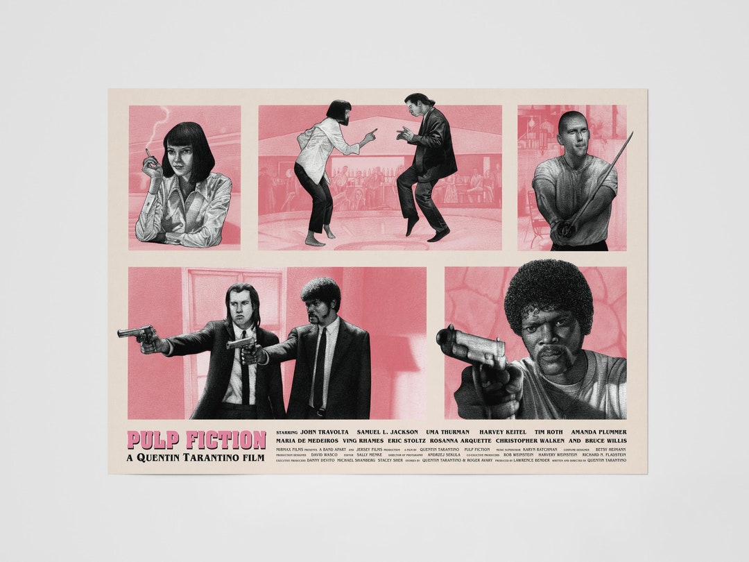 Pulp Fiction Quentin Tarantino Movie Poster Print A5 - Illustration ...