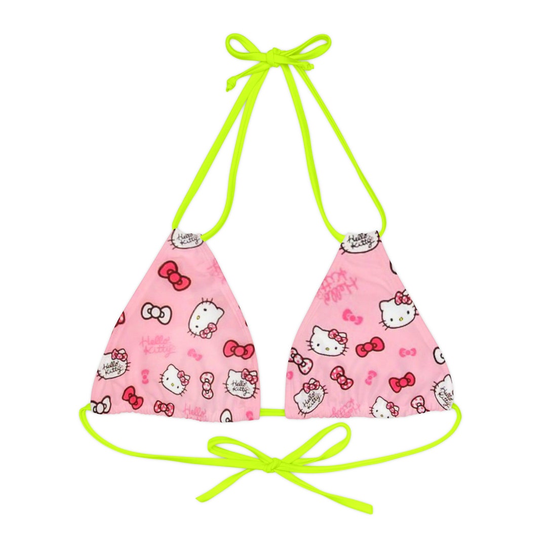 Hello Kitty Strappy Triangle Bikini Top AOP - Etsy
