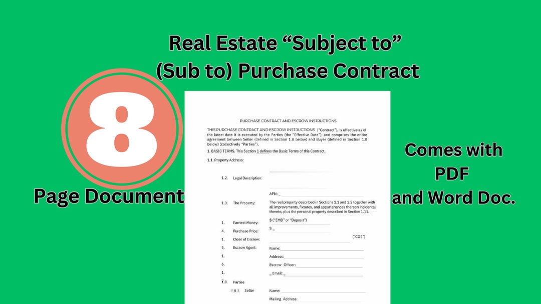 Creative Finance/sub to Contract - Etsy