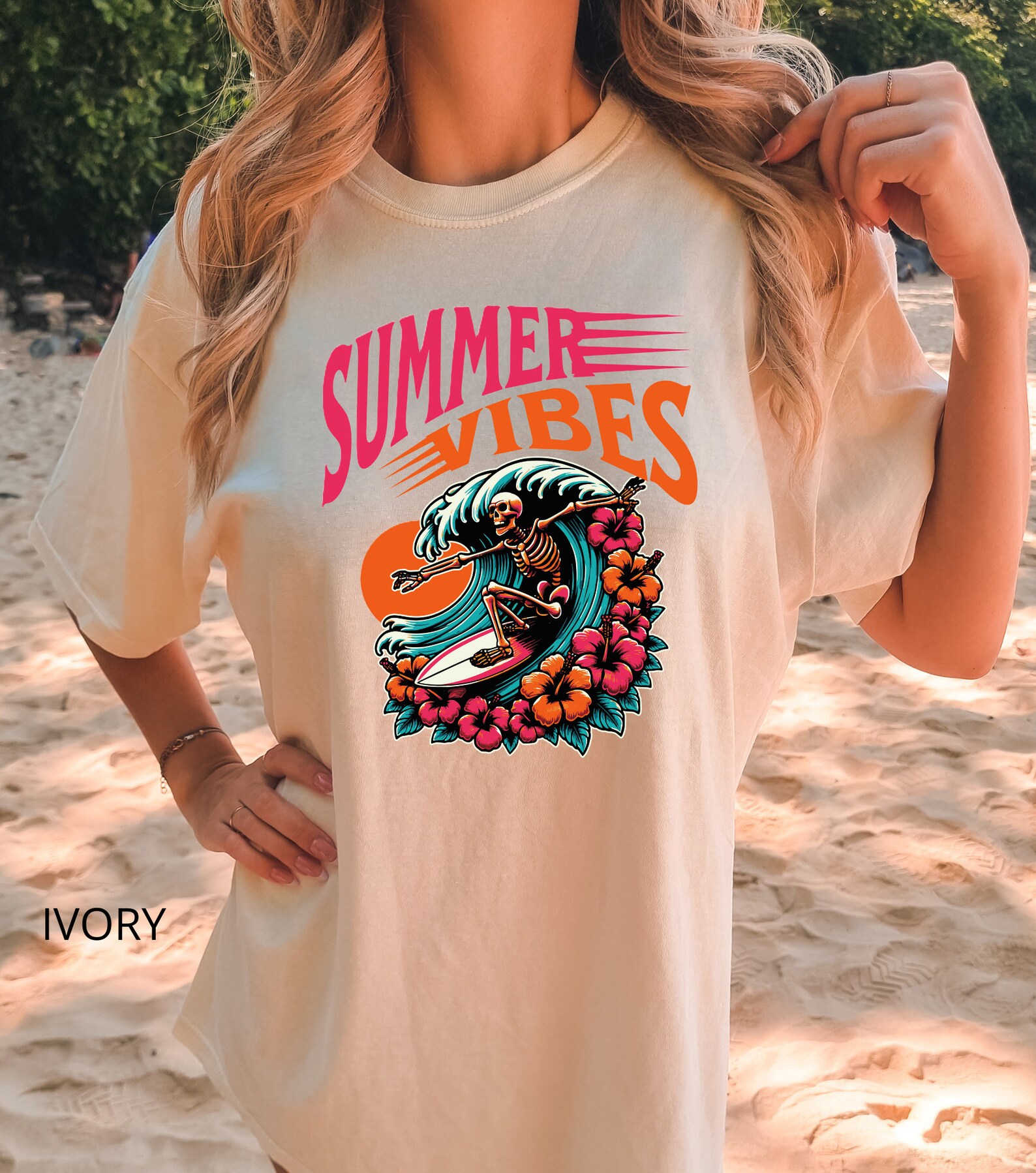 Summer Shirt, Skeleton Shirt, Hello Summer Shirt, Surf Time, Skeleton ...