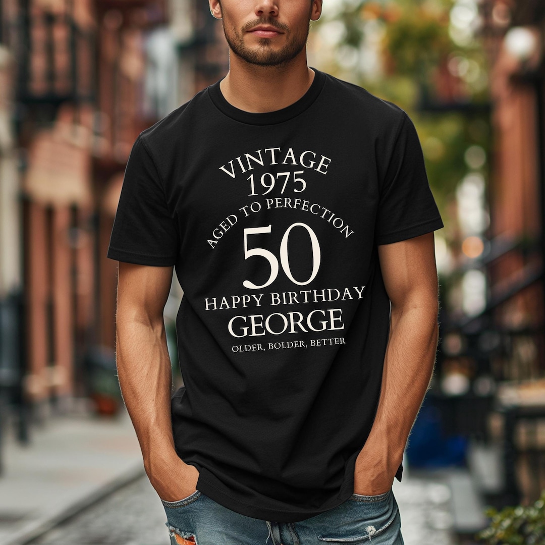 Personalized 50th Birthday, T-shirt for Men, 50's Birthday Gift, 50 ...