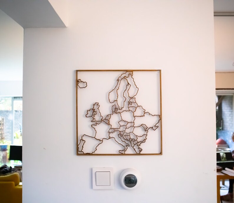 Europe Map Wood Laser-cut Art: Gift Unique Cut-out Design- Original ...