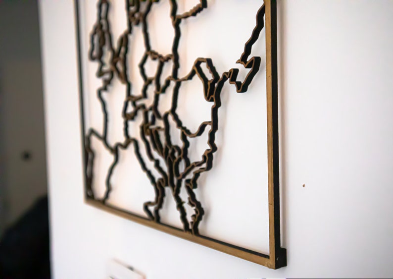 Europe Map Wood Laser-cut Art: Gift Unique Cut-out Design- Original ...