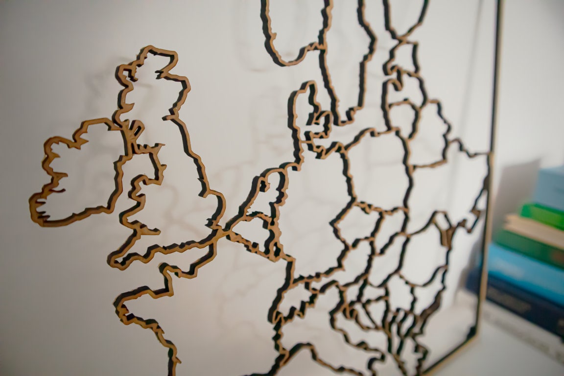 Europe Map Wood Laser-cut Art: Gift Unique Cut-out Design- Original ...