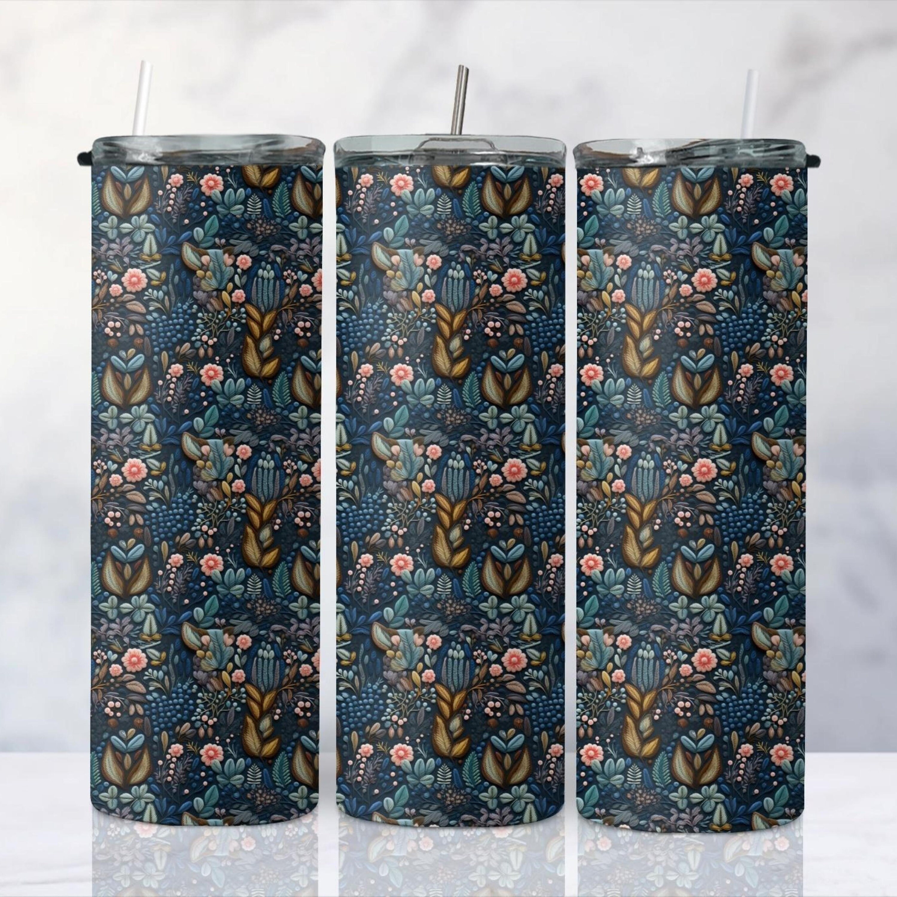 Botanic Texture Seamless Pattern Embroidered Artful Floral - Etsy