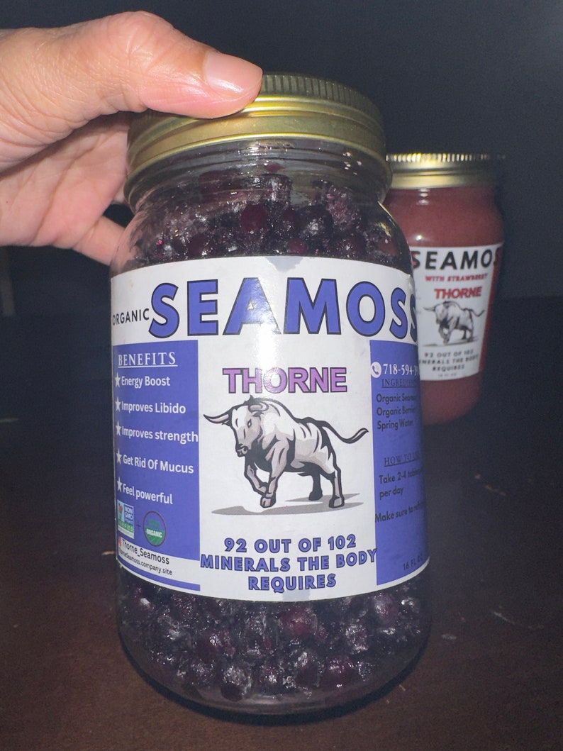Sea Moss Gel 100% Raw Organic Natural Wildcrafted and Fruit Flavored ...