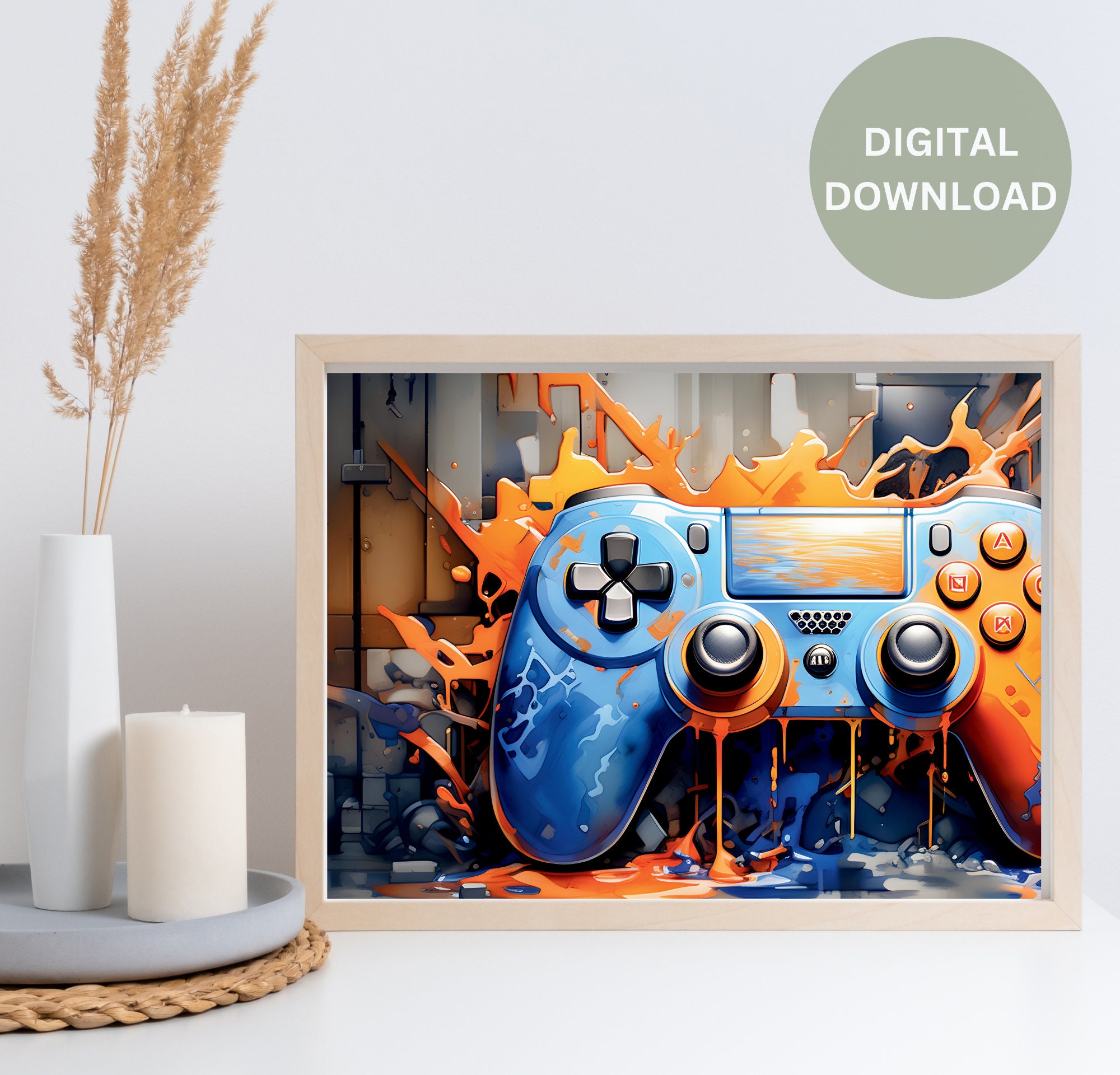 Printable Wall Art, Video Game Controller, Gamer Room Wall Art, Teenage ...
