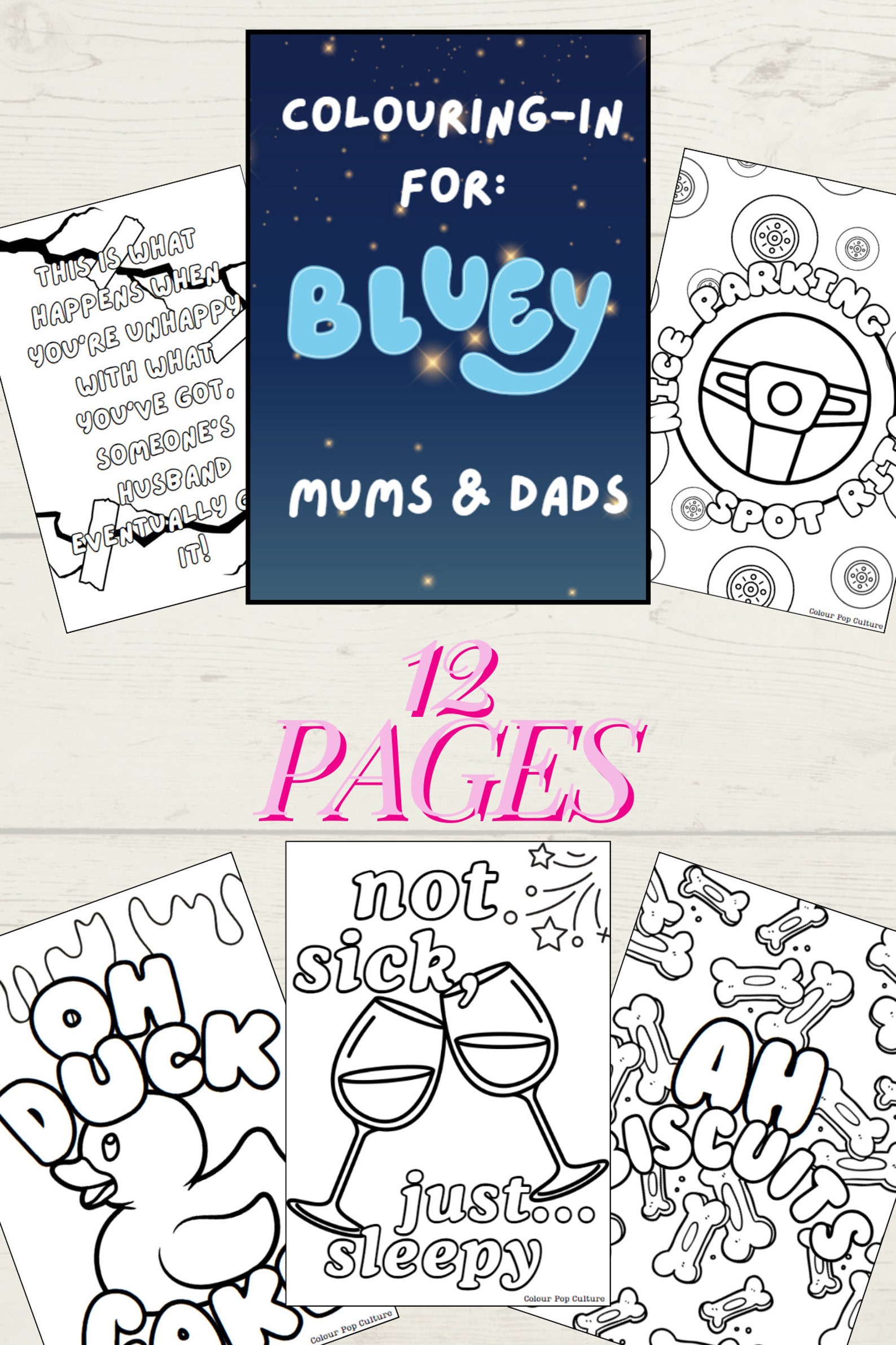 Bluey Quotes Colouring Pages | Coloring Book for Grown-ups Adults ...