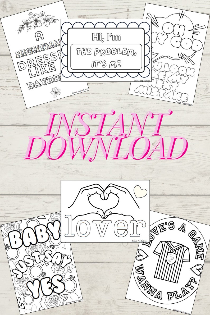 Colouring in for Swifties | Taylor Swift Themed Printable Coloring Book ...