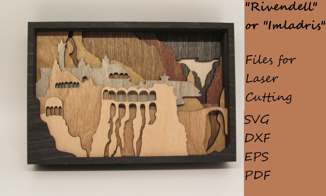 Layered Scene rivendell or imladris, Shadowbox / Shelf Sitter / Wall ...