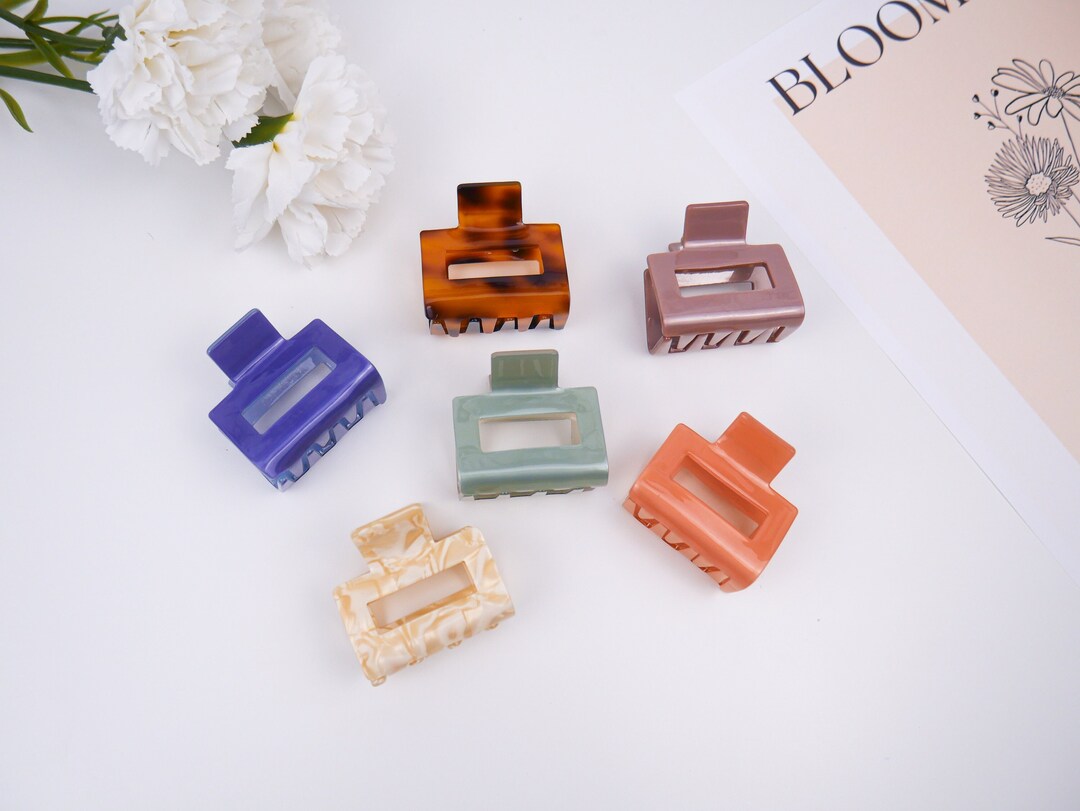 Set of 6 Colourful Small Hair Clip, Retro Style Hair Claw, Cute Hair ...