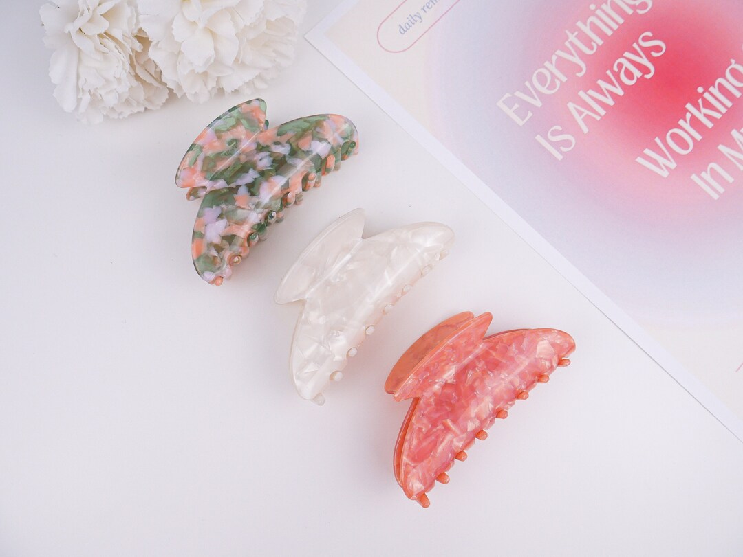 Seashell Iridescent Hair Claw Clip Summer Hair Claw Pearlescent Bun ...