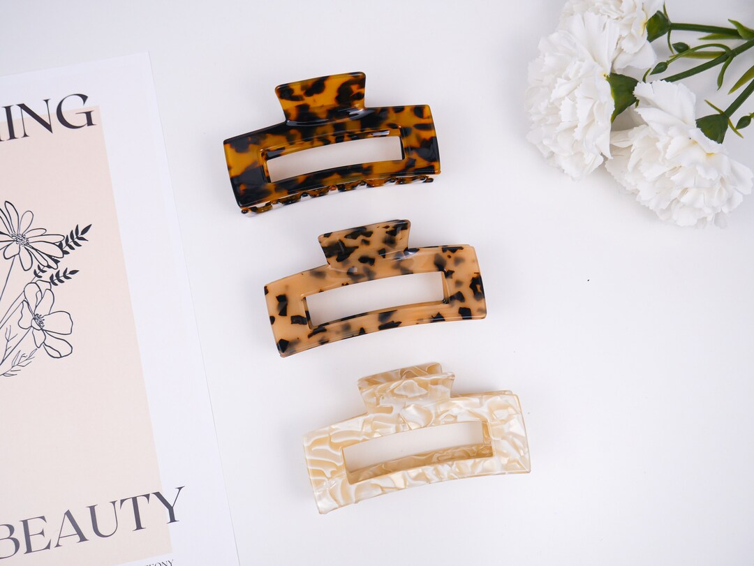 Pattern Hair Clips Tortoise Shell Hair Clip Long Hair Basic Neutral ...