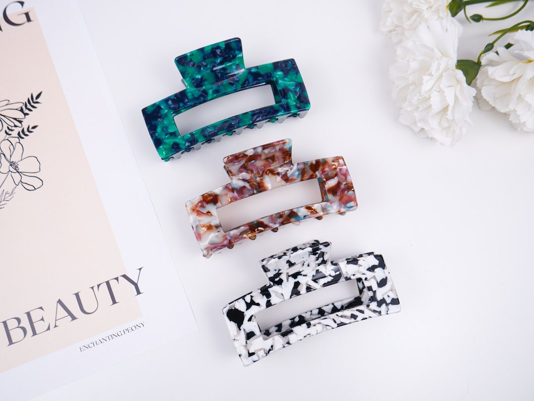 Pattern Hair Clips Creative Large Hair Clip Bun Clip Durable Claws Gift ...