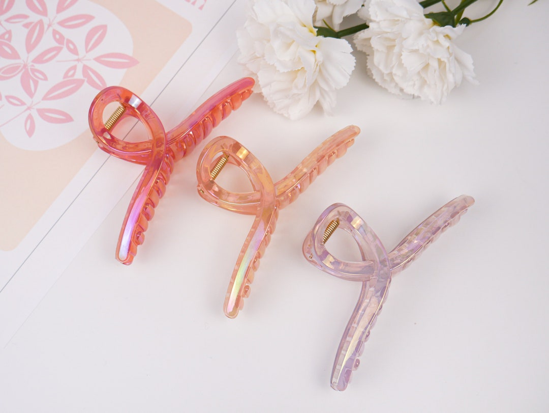 Set of 3 Hair Pearlescent Claw Clips Thick Hair Clip Large Hair Clip ...