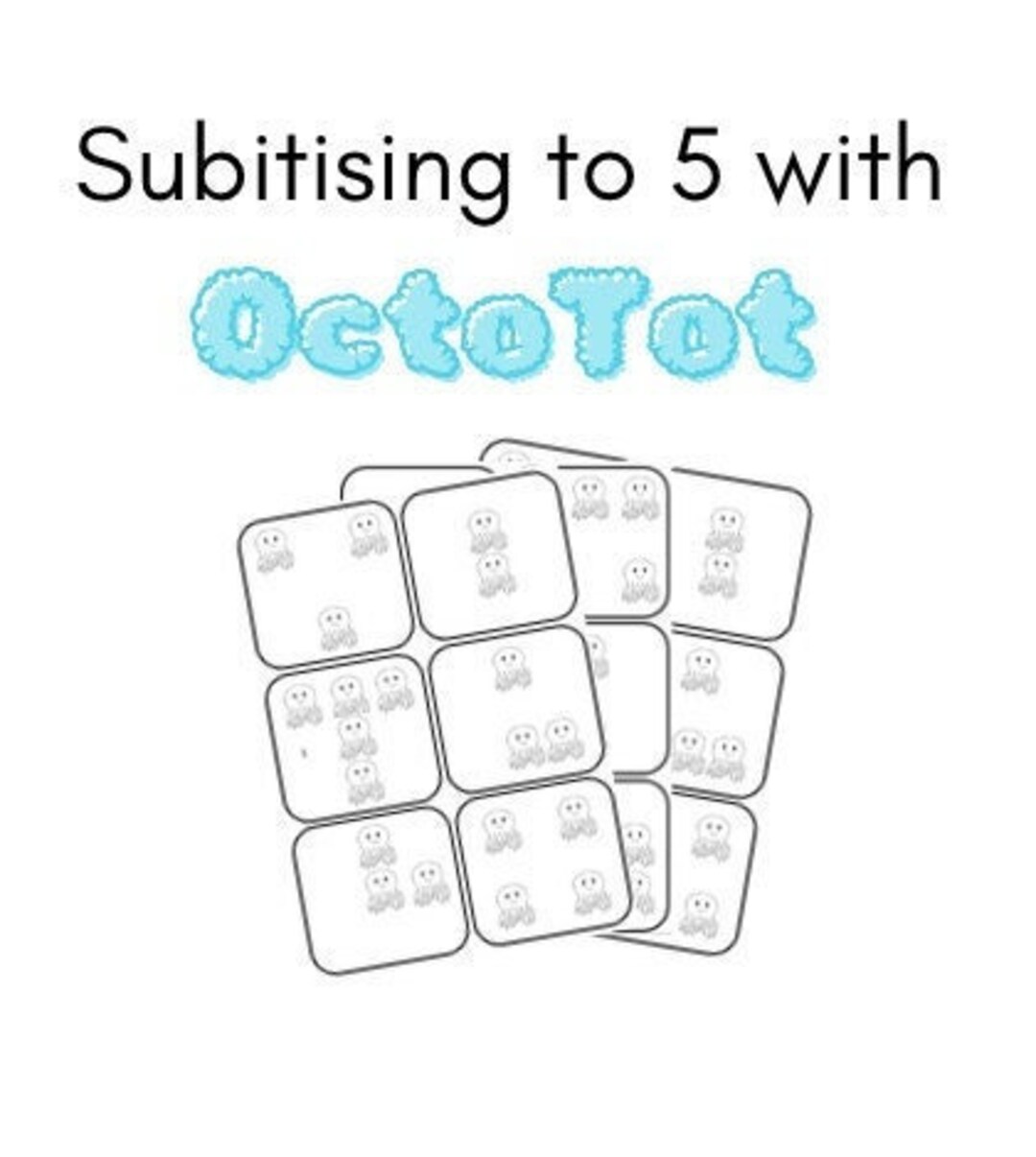 Octopus Subitizing to 5 Worksheet - Set of 18 Cards for Preschool Math ...