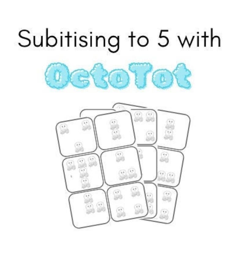Octopus Subitizing to 5 Worksheet - Set of 18 Cards for Preschool Math ...